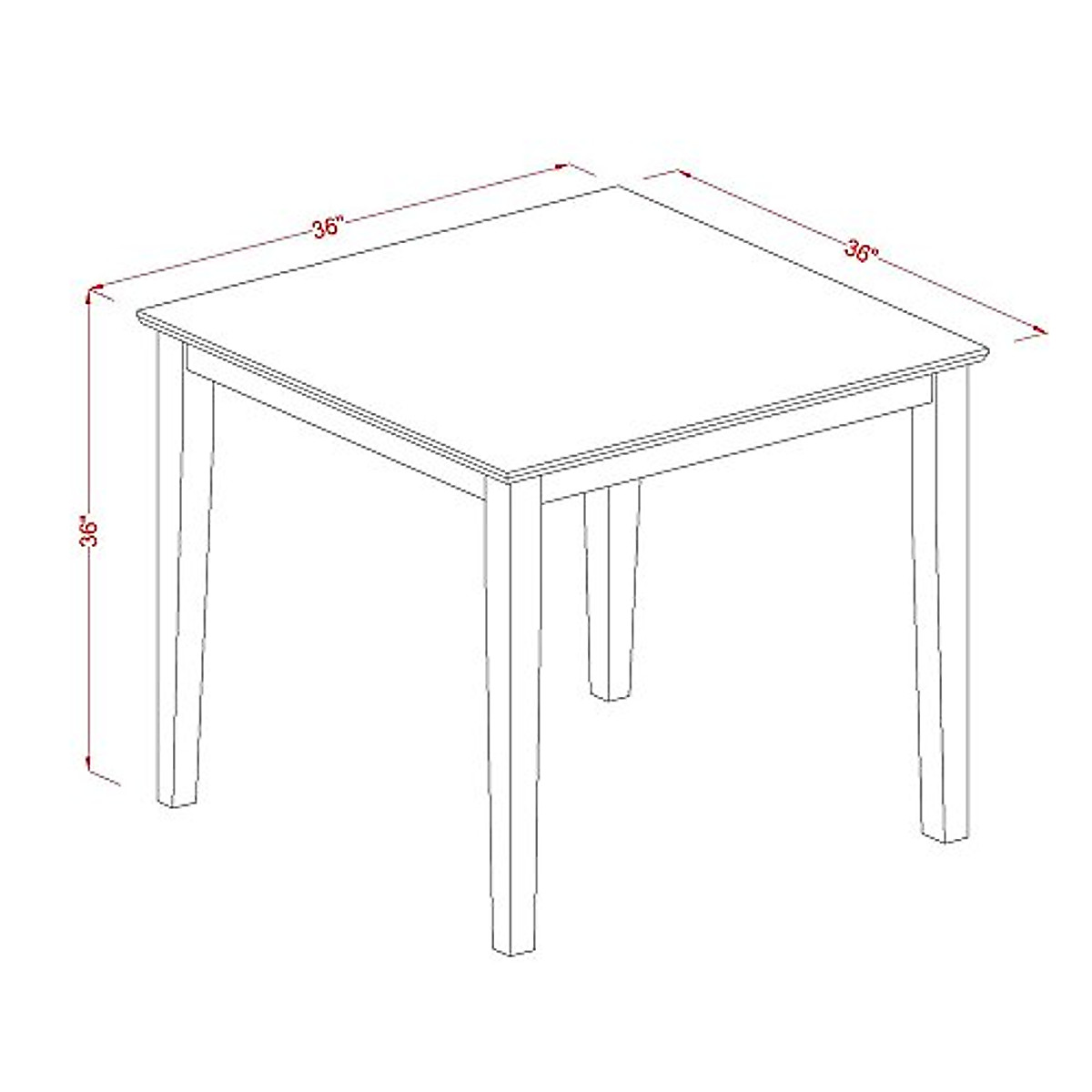 East West Furniture PBFA3-BLK-W 3 Piece Counter Height Dining Set for Small Spaces Contains a Square Dining Room Table and 2 Wooden Seat Chairs, 36x36 Inch, Black & Cherry