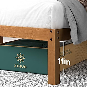 Zinus Leah Bamboo Platform Bed Frame, No Box Spring Needed, Wood Slat Support, Easy Assembly, Queen