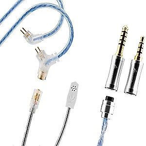 Kinera Gramr Modular High-Purity Silver-Plated OFC IEM Cable, Upgrade Earphone Cable with Detachable Boom Mic (Black 0.78 2PIN)