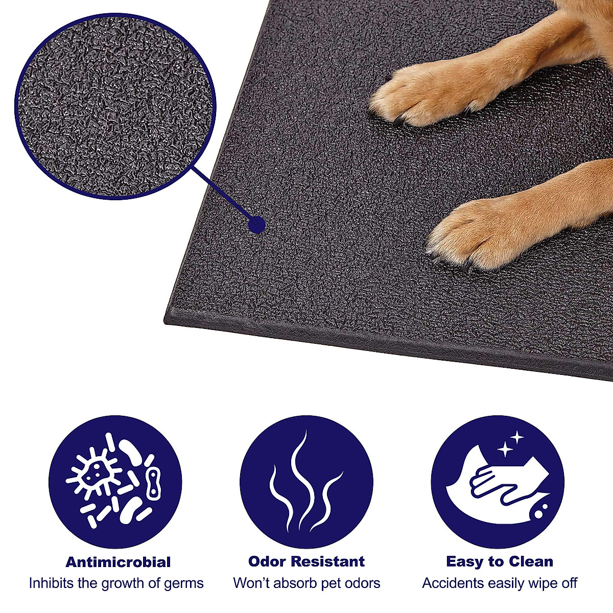 MidWest Homes for Pets MAT42 Cushioned Dog Crate Mat, Large, Black