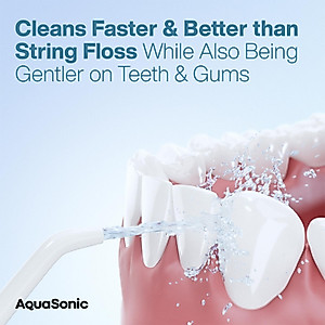 AquaSonic Water Flosser - Cordless Rechargeable Water Flossers for Teeth Cleaning - Waterproof Aqua Flosser, Portable Oral Irrigator for Dental Cleaning with 5 Jet Tips – Braces Home Travel
