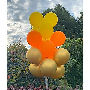 JODIDI 60 Pcs 12-Inch Latex Balloons in Yellow, Orange, and Gold - Perfect for Thanksgiving Day, Halloween, Graduations, Birthday, Fall Celebrations,Baby Shower, and Party Decorations
