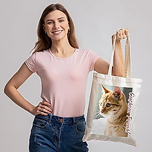 JATEBI Personalized Tote Bag, Canvas Tote Bag With Customizable Pictures and Text double sided, Reusable Grocery Bag,Shopping Bags for Daily Use Gifts…