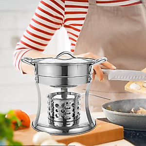 Hemoton Single Fire Stove Pan with Stove Divided Hot Pot Kitchen Hotpot with Stove Double Handle Hot Pot Kitchen Hot Pot Single Hot Pot Pan Chinese Style Hot Pot Kitchen Pot