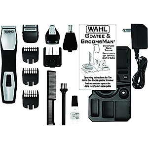 Wahl 9855-300 Groomsman Pro All-in-one Rechargeable Grooming Kit, Black/Silver