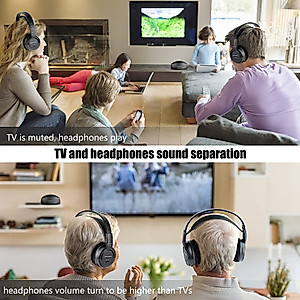 ANSTEN Wireless Headphones for TV Watching, Over Ear Headsets with RF Transmitter Charging Dock with 3.5 mm AUX/RCA, Rechargeable Stereo TV Wireless Headphone,164 ft Work Rang, No Audio Delay