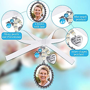 Wedding Bouquet Charm Bouquet Charms for Wedding Memory Bridal Lacy Oval Bridal Charm Bride Angel Charm Memorial Photo Charm You Are Always in My Heart Charm for Bridal Party (Single Pendant Style)