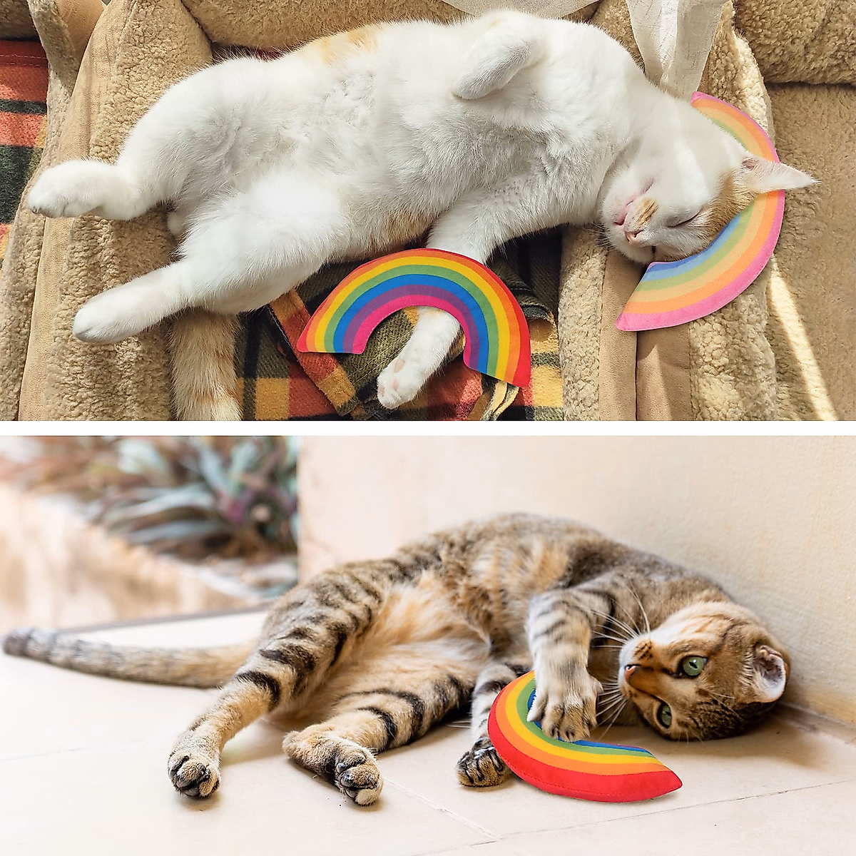 ETEKYER Catnip Toys, Catnip Toys for Cats, Cat Toys, Cat Toys for Indoor Cats, Cat Toys with Catnip, Interactive Cat Teething Chew Toys Cat Pillow Toys for Kitten Kitty, 2 Pack