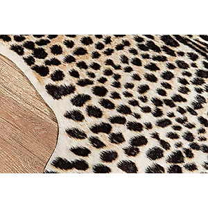 Huichenxing2021FURSTORE Faux Cheetah Area Rug Animals Printed Hide Mats Leopard Faux Hide Area Rug 5.2ft x 6.5ft/ 63 x 78.7inch / 160 x 200cm