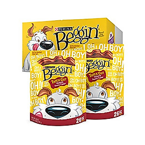 Purina Beggin' Strips Real Meat Dog Treats, Thick Cut Hickory Smoke Flavor - (2) 26 oz. Pouches