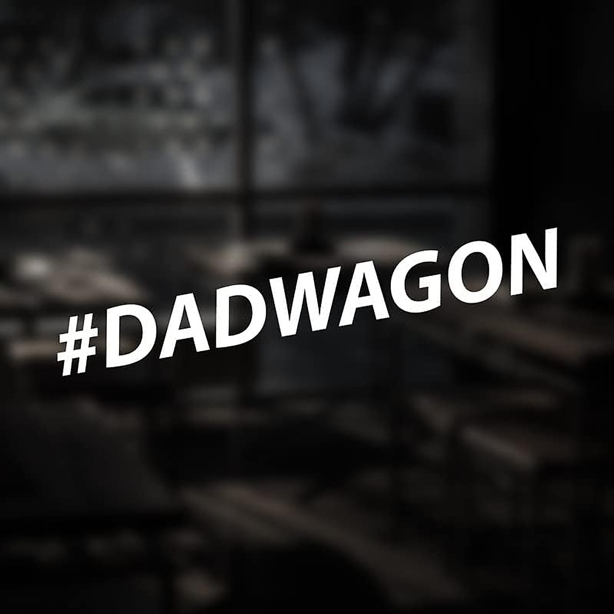 Sticky Bomb Dad Wagon Vinyl Decal 6x1 Inches White Stickers for Cars Bumpers Vehicles Vans Trucks Walls Laptops Doors Windows Skateboards Tablets