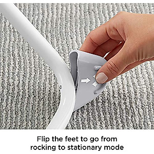 Fisher-Price Baby Crib Rock With Me Bassinet Portable Cradle With Mesh Sides And 1 Toy, Folds For Travel, Pacific Pebble