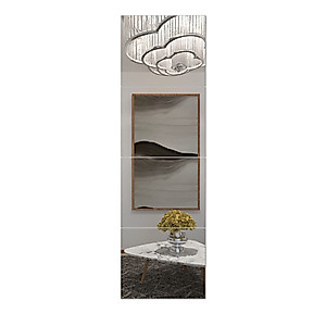 cyhqo Unbreakable Full Length Wall Mirror Cheap,Over The Door Mirror,48"x12" (4Pcs 12"x12"),Made of Shatterproof Plexiglass Acrylic,Long Mirrors for Bedroom Closet,Workout for Home Gym Body