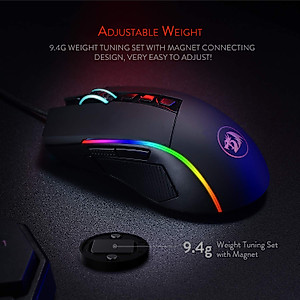 Redragon K585-BA One-Handed RGB Gaming Keyboard and M721-Pro RGB Mouse Combo, 32,000DPI, 10 Programmable Buttons, RGB LED Backlit Keyboard Mouse Set for PC, Laptop, Computer, Blue Switch