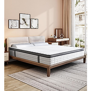 elitspace Full Size Mattress,10 Inch Full Mattress in a Box,Hybrid Memory Foam Full Size Mattresses,Medium Firm Soft and Comfort White Mattress,CertiPUR-US.