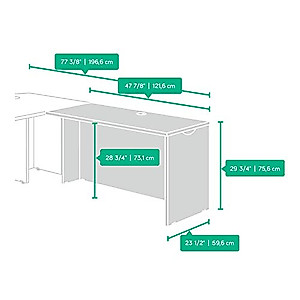 Sauder Via Collection Desk Return, Classic Cherry finish