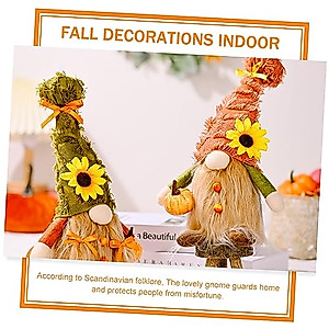 BESTOYARD 5pcs Hug Pumpkin Rudolph Tiered Tray Fall Decor for Home Gnomes Plush Gnome Doll Decors Autumn Elf Dwarf Fall Gnomes Decorations for Home Christmas Gnomes Foam Hat Halloween