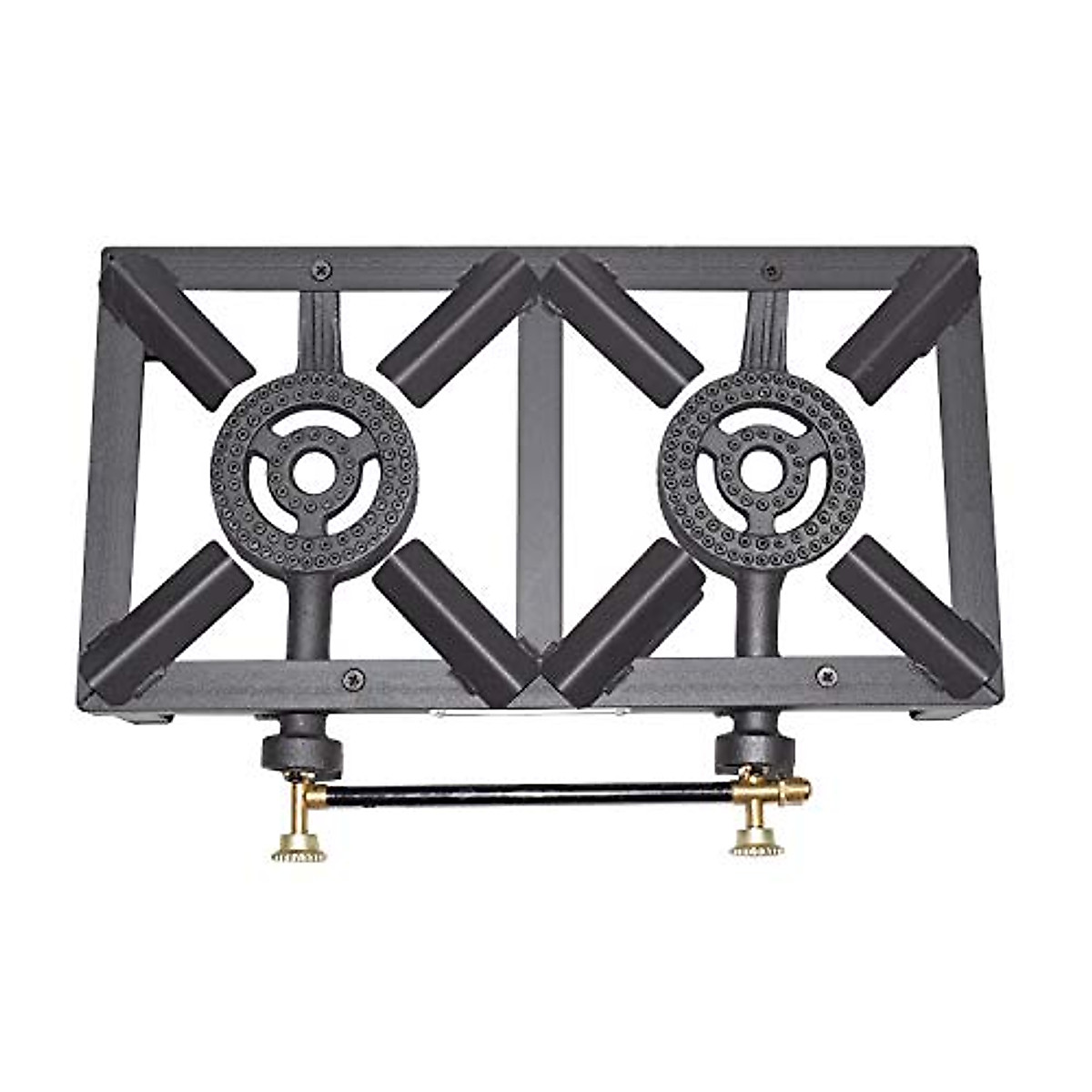 COOKAMP Double Burner Angle Iron Camp Stove with CSA Listed Regulator and 4ft Hose [SA2200]