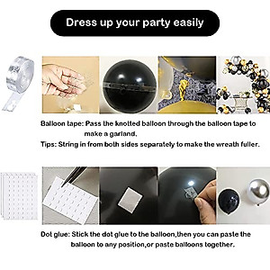 Black Gold Silver Balloon Garland Kit, 124pcs Metallic Gold Balloon Chrome Silver Balloon Black Balloon, Black and Gold Party Decorations for Birthday, New Year Decor