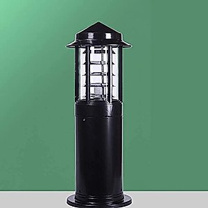 Black E27 Acrylic Lampshade Lawn Garden Outdoor Floor Lamp IP42 Waterproof Aluminum Metal Courtyard Community Column Street Light Path Courtyard Villa Park Landscape Pillar Post Lamp