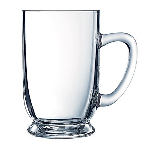 Arc International Luminarc Bolero Glass Mug, 16-Ounce, Set of 4, 4 Count (Pack of 1), Clear