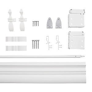 Lotus & Windoware Cordless, 2 Inch Faux Wood Room Darkening Blind, 34" Wide x 60" Long, Embossed, Bright White