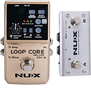 NUX Loop Core Deluxe Pedal Bundle with 2 Patch Cables, 2 Instrument Cables, 9V Power Supply and Daisy Chain