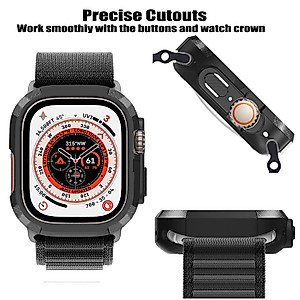 Botomore Compatible with Apple Watch Ultra Case 49mm, [NO Screen Protector] Military Grade Matte Rugged Bumper Shockproof Cover for iWatch