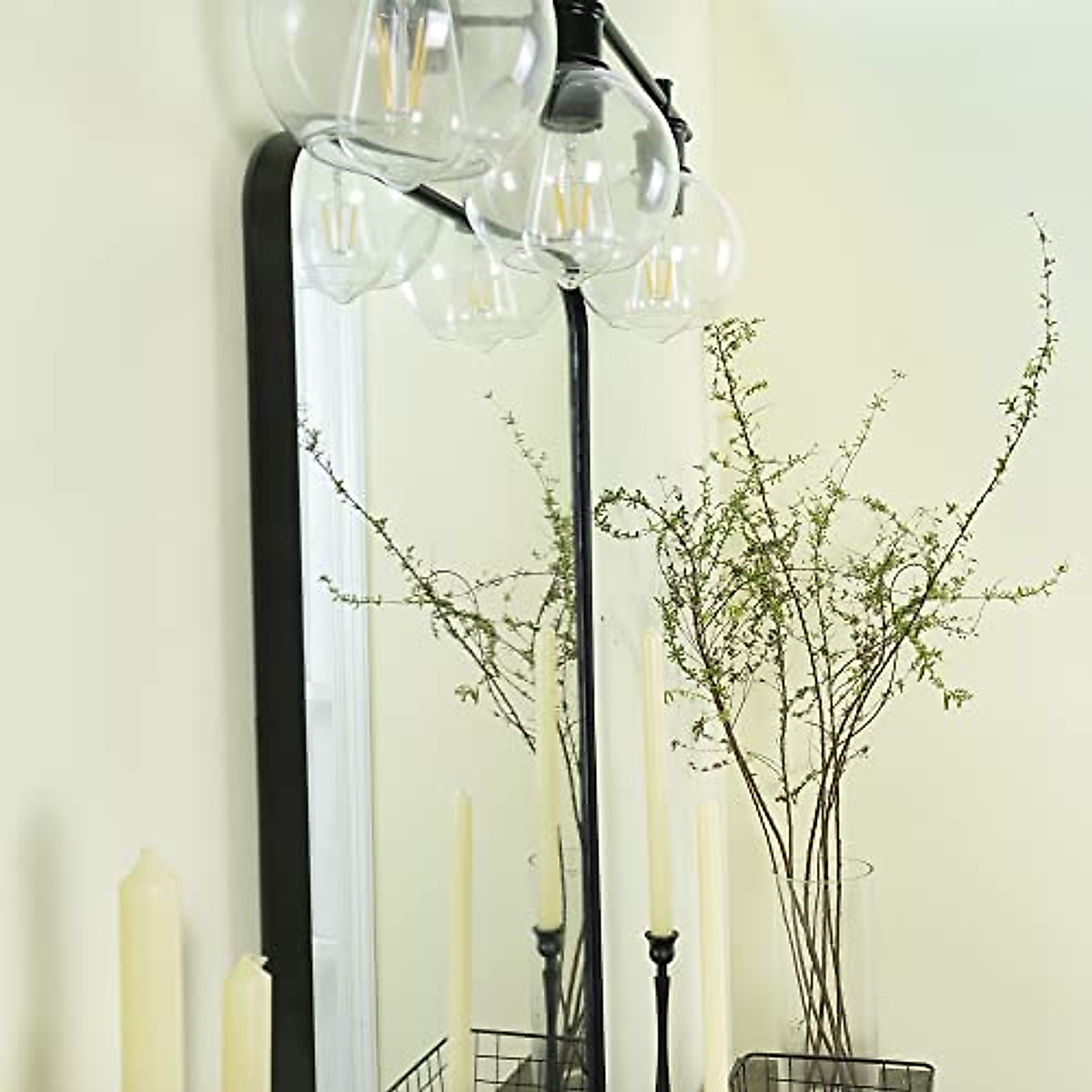 GRACTO 24x36 inch Black Stainless Steel Metal Framed Bathroom Mirror for Wall Rounded Rectangular Bathroom Vanity Mirrors