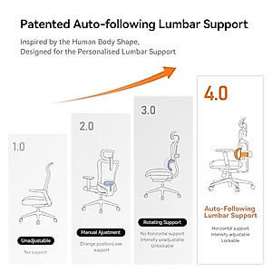 Newtral Ergonomic Desk Chair with Fully Adaptive Lumbar Support - Home and Ofiice Chair for Back Pain with 4D Armrest, Adjustable Headrest, Mesh Back, Tilt Lock, Computer Task Chair