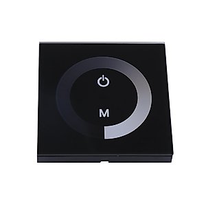 DC12V-24V Single Color Touch Panel Dimmer LED Light Strip Wall Switch Controller Dimming Controller Light Switch (Black)