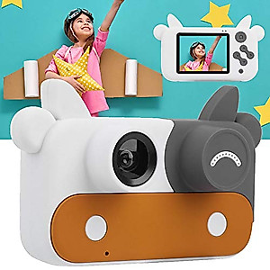 Asixxsix Children Camera, Digital Children Camera, Portable Cow Shape Fun for Children Gifts Take Photos Kids(Brown)