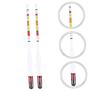 COLLBATH 2pcs Three Range Sugar Meter Wine Syrup Hydrometers Sweet Scales Sweet Measurements Hydrometer Test Tool Sugar Gauges Alcohol Tester Wine Measurements Wine Gauges Beer Gauges Glass