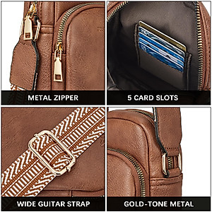 BOSTANTEN Small Crossbody Bags for Women Designer Zip Cell Phone Purse Shoulder Handbags Wallet with Card Slots Brown