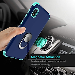 lovpec Compatible with Galaxy A10e Case with Soft TPU Screen Protector, Ring Magnetic Holder Kickstand Shockproof Protective Phone Cover Case for Samsung Galaxy A10e 5.8 inches (Navy)