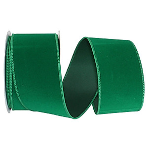 Reliant Ribbon Velvet Color Wired Edge Ribbon, 2-1/2 Inch X 10 Yards, Emerald Green