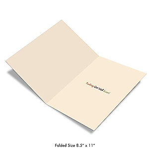 NobleWorks - Jumbo Funny Get Well Greeting Card (8.5 x 11 Inch) - Humor Cartoons, Feel Better Soon Card - One Tough MotherF-ker J6411GWG