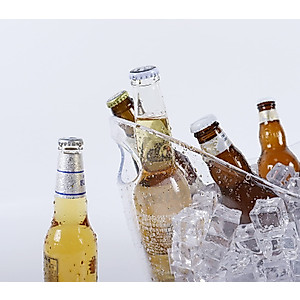 12L Ice Beverage Tub Large Drink Bucket Clear Acrylic Ice Bucket Wine Champagne Bucket for Parties Barbecues Picnics