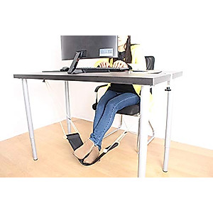 Home-organizer Tech Portable Adjustable Foot Hammock for Corner Desk Office Foot Rest Mini Under Desk Foot Rest Hammock for Home, Office, Airplane, Travel, Study and Relaxing (Black)