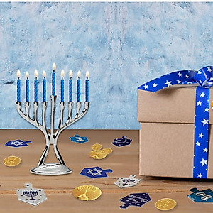 Blue Hanukkah Candles by Rite Lite | Mini Pack of 44 Menorah Chanukah Candles Value Gift Set | Premium Quality Wax Jewish Holiday Party Favors Gifts, Decorations for All 8 Nights!