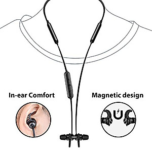 Avantree NB16 Bluetooth Neckband Headphones Earbuds for TV PC, No Delay, 20 Hrs Playtime Wireless Earphones with Mic, Magnetic, Light & Comfortable, Compatible with iPhone Cell Phones, Workout Gym