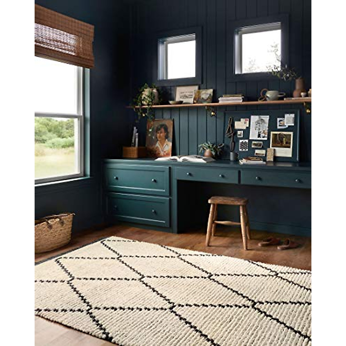 Loloi Chris Loves Julia x Loloi Alice Collection ALI-04 Accent Rug 2'-7" x 4' Cream/Charcoal Rectangular 0.5" Thick