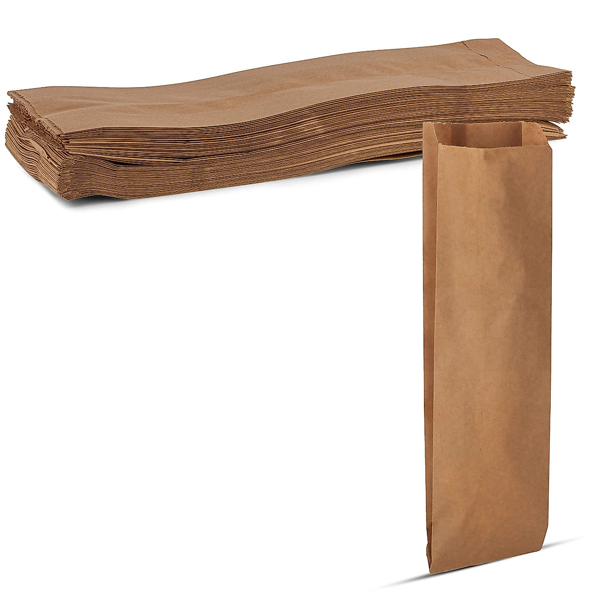 Quart Size Kraft Paper Bags Great Used as a Wine Bag or For Freshly Baked Goods 4 1/2"W x 2 1/2"G x 16"H By MT Products (50 Pieces)