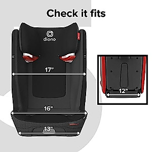 Diono Monterey 5iST FixSafe High Back Booster Car Seat with Expandable Height and Width, Compact Fold to Full Size Booster, Foldable, Portable Booster for Go-Anywhere Travel, Black Jet
