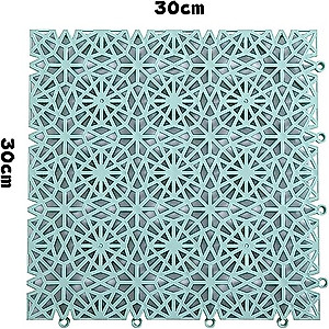 Modular Garage Flooring Tile - Interlocking Soft PVC, 12"x12" Pool Patio Floor, Non-Slip Splicing Floor Mat, Interlocking Drainage Mats Outdoor Indoor (B)