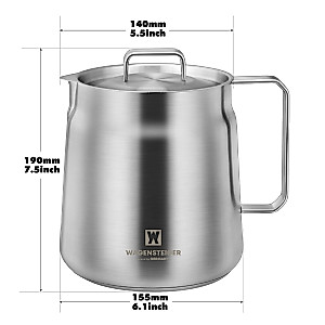 WAGENSTEIGER Stainless Steel Classic Kettle Pot 2.1 Quarts / 2 Liters, Multi-purpose Cooking Pot, Mini Milk Pan, Butter Warmer, On-the-go Saucepan, Ramen Pot, Stovetop Metal Tea/Coffee Pot (606)