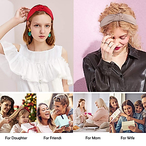 TOBATOBA Knotted Satin Headbands Pack - Cute Top Knot No Slip Headbands for Women, Girls Hair Accessories