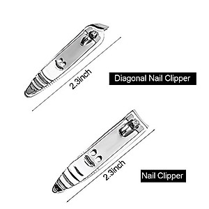 Nail Clipper Set, Manicure Pedicure Tools, 10 pcs Stainless Steel Nail Clipper Set Personal Care Beauty Kit for Men and Women with Portable Travel Case