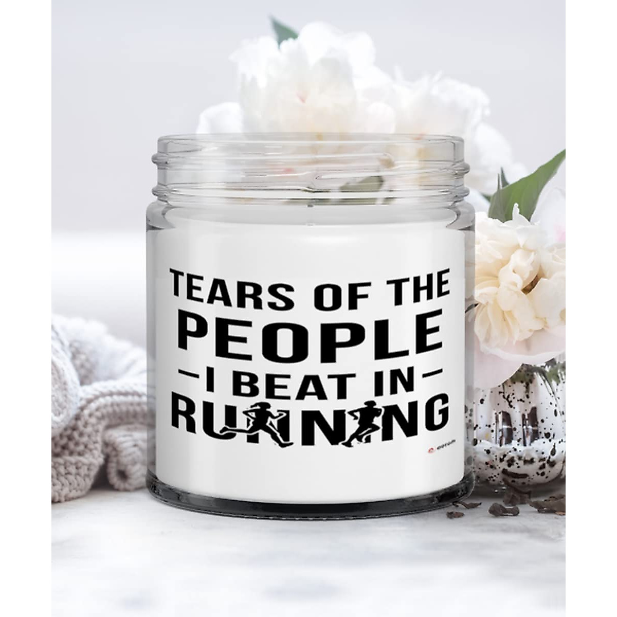Funny Runner Candle Tears of The People I Beat in Running 9oz Vanilla Scented Candles Soy Wax