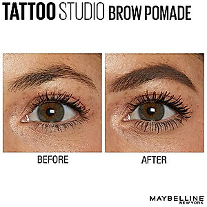Maybelline TattooStudio Brow Pomade Long Lasting, Buildable, Eyebrow Makeup, Ash Brown, 1 Count